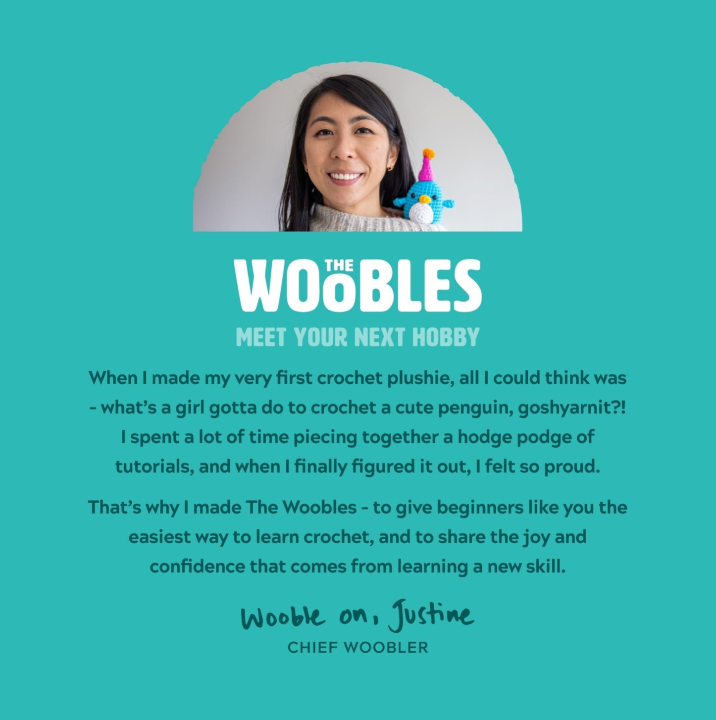 The Woobles - Bo the Chicken Beginner Crochet Kit | Parcero Studio